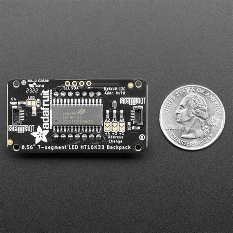 Assembled Adafruit 056 4 Digit 7 Segment Display W I2c Backpack Qt Yellow The Pi Hut