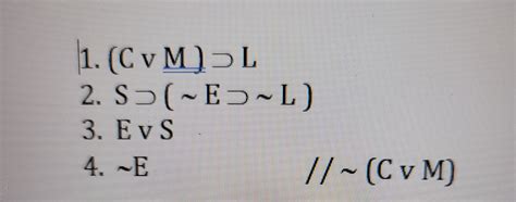 Solved 1 CM L 2 S EL 3 EvS 4 E CM Chegg Com