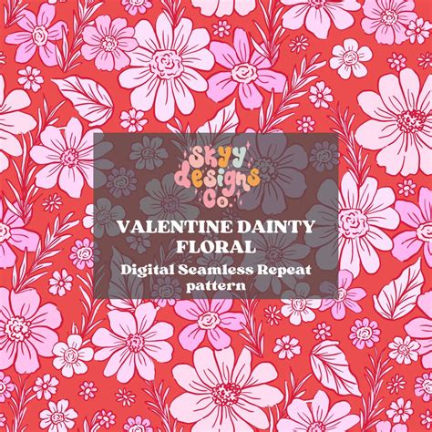 Dainty Pink Floral Seamless Pattern For Valentines Day Girly Floral