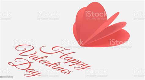 벡터 해피 발렌타인 데이 종이 컷 빨간 심장 모양 종이 접기로 만든 등색 일러스트 발렌타인 카드 개념에 대한 스톡 벡터 아트 및 기타 이미지 Istock