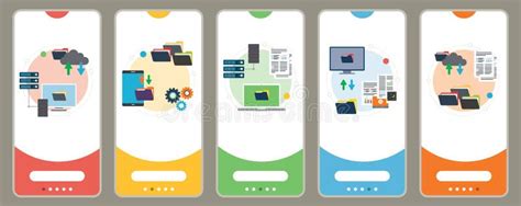 Computer Backup Report Data And Cloud Computing Icons Stock Vector