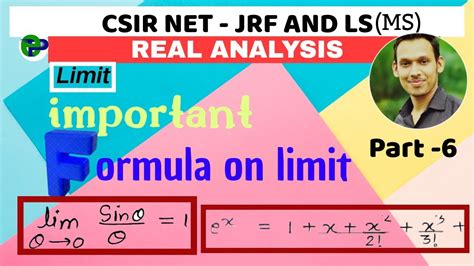 formula on limit limit real analysis csir net mathematical