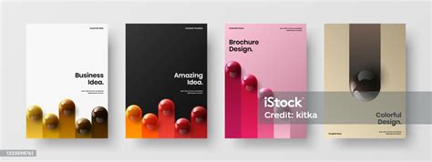 창조적 인 사실적인 공 엽서 개념 번들 원래 전단지 A4 디자인 벡터 레이아웃 구성 A4 용지에 대한 스톡 벡터 아트 및 기타 이미지 A4 용지 개념 개체 그룹
