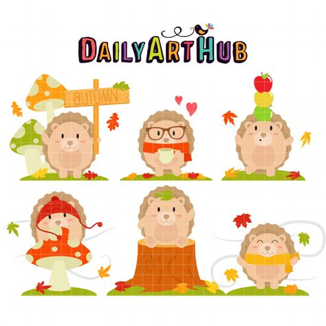 Autumn Hedgehog Clip Art Set Daily Art Hub Graphics Alphabets And Svg