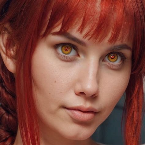 Sexy Redhead Anime Lady With Hypnotic Eyes Etsy