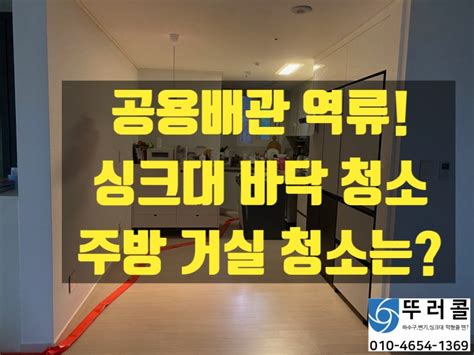 공용배관 역류로 인한 싱크대 바닥청소와 씽크대 하부장 내부청소와 거실까지 고압스팀세척으로 네이버 블로그