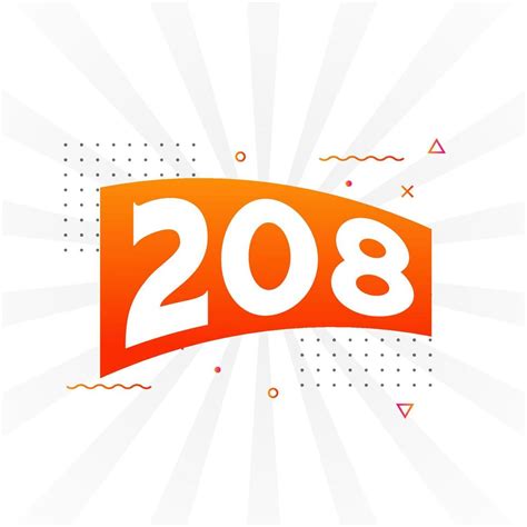 208 Number Vector Font Alphabet Number 208 With Decorative Element Stock Vector 13886176 Vector