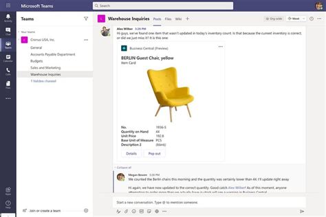 Dynamics 365 Business Central And Microsoft Teams Integration Better Interact With Coworkers