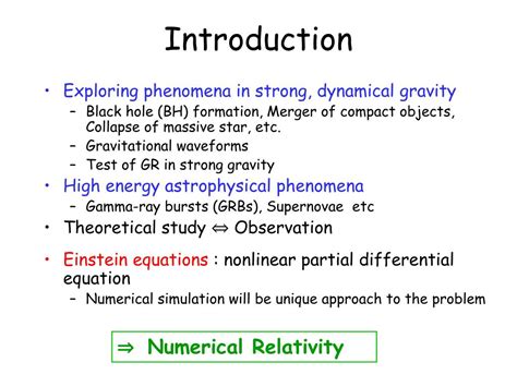Ppt Numerical Relativity Simulation With Microphysics Powerpoint Presentation Id