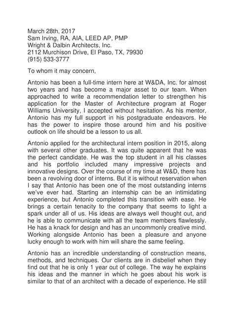 Letter Of Recommendation For Graduate School Template