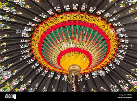Colorful Traditional Handmade Umbrella In Ubud On Bali Island