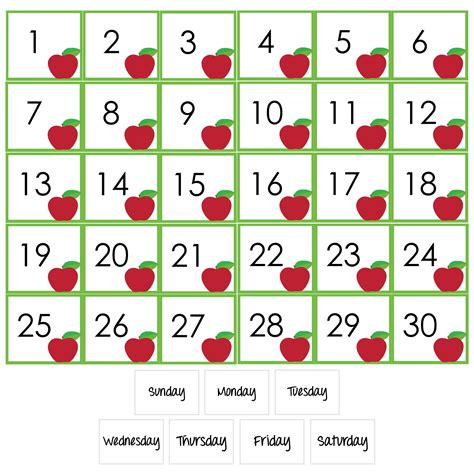 Calendar Numbers Printable Free Free Printable Calendar
