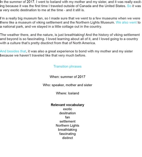 Celpip Speaking Sample Questions English Lesson Plans