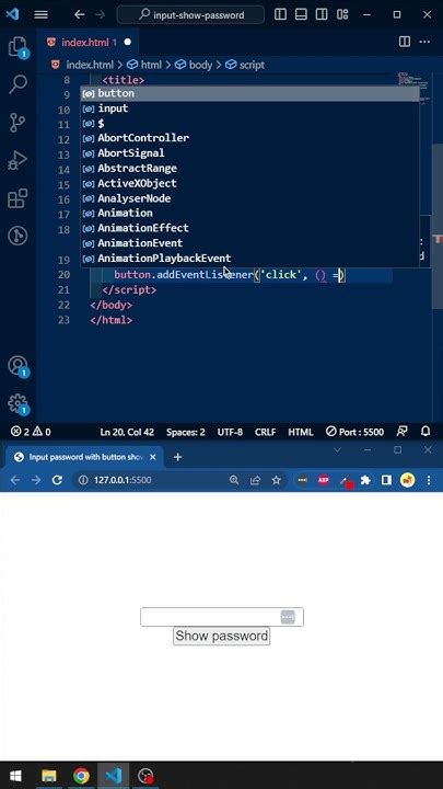 Show Password In Input Password Frontend Html Js Javascript Input