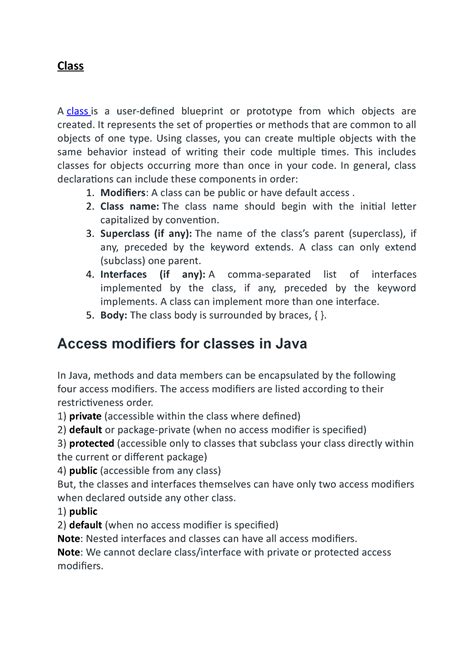 2class And Object Class A Class Is A User Defined Blueprint Or Prototype From Which Objects