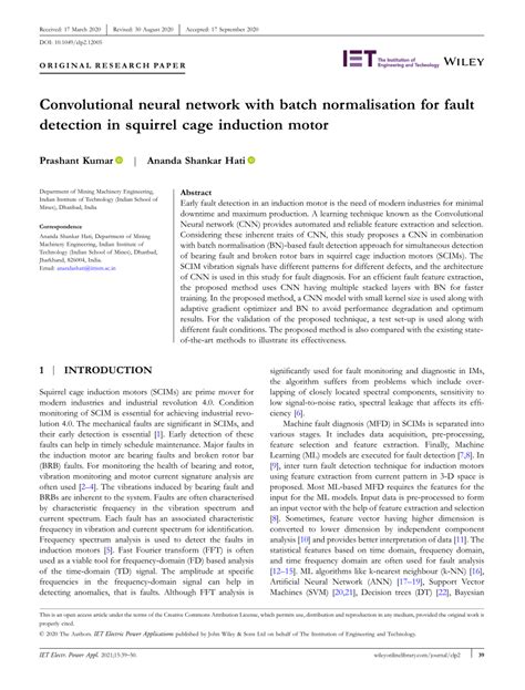 Pdf Convolutional Neural Network With Batch Normalisation For Fault
