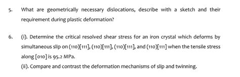 Solved 5 What Are Geometrically Necessary Dislocations