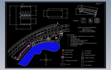 公园布局 AutoCAD 模型图纸免费下载 懒石网