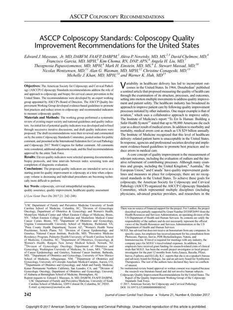 Asccp Colposcopy Standards Colposcopy Quality 6 Pdf Cervical Cancer Medical Specialties