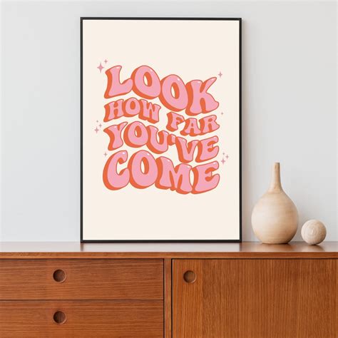 Retro Quote Wall Art Preppy Room Decor Aesthetic Poster Groovy Wall