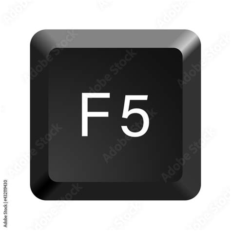 Key With With F5 Symbol Black Computer Keyboard Button Icon Vector Illustration Stock Vector