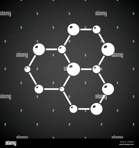 Icon Of Chemistry Hexa Connection Of Atoms Black Background With White Vector Illustration