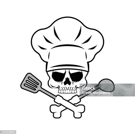 두개골 요리사 기호 죽음의 부엌 상징 밥솥 아이콘입니다 레스토랑 엠블럼 개념에 대한 스톡 벡터 아트 및 기타 이미지 개념