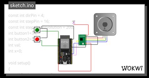 Button Control Stepper Wokwi Esp32 Stm32 Arduino Simulator