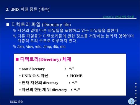 ppt lecture 2 unix 파일 시스템 powerpoint presentation free download