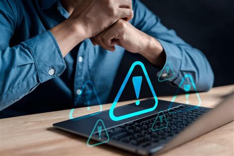 Premium Photo Alert System Hacked Popup On Screen Spam Virus With Warning Caution For