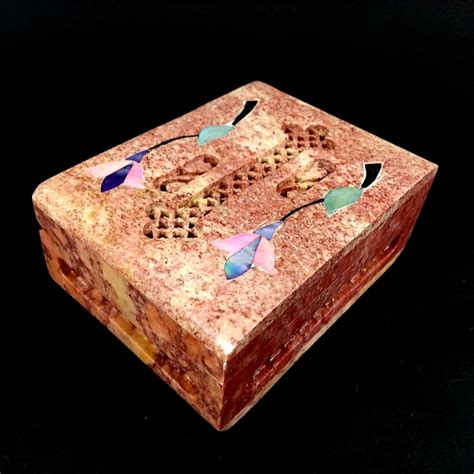 Hand Crafted White Stone Netted Jewel Box