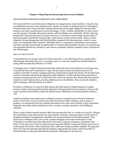 Chapter 9 Class Notes 1 Chapter 9 Reporting And Interpreting Non