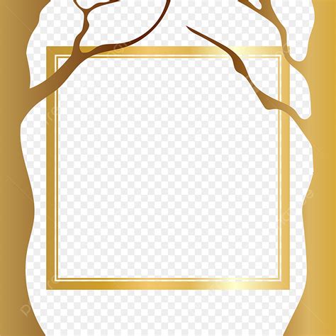 Antique Rectangle Big Tree Frame Border Decoration Vector Illustration