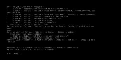 Boot Gave Up Waiting For Root File System Alert UUID Does Not Exist Dropping To A