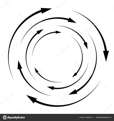 Rotating Arrows Concentric Radial Circular Arrow Element Cycle Cyclical Cursor Stock Vector By