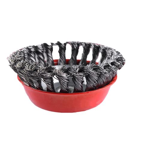 Wire Cup Brush Knotted M14 4 Inch Crimp Rust Paint Grandado