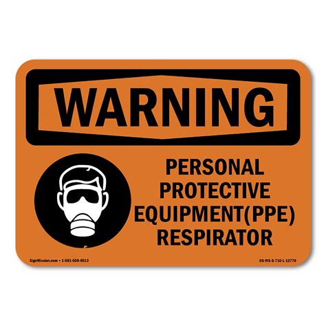 Osha Warning Sign Ppe Respirator Peel And Stick Wall Graphic