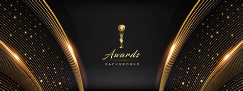 황금빛 검은색 측면 곡선 선으로 점선으로 된 수상 배경 전통적인 스타일의 스파클 빛나는 효과 결혼식 희년의 밤 장식 초대장 럭셔리 엔터테인먼트 할리우드 볼리우드 템플릿