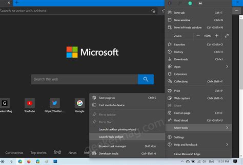 How To Show Edge Web Widget In Windows 10 Taskbar