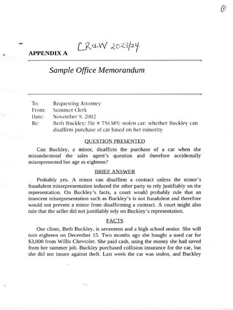 Appendix A Sample Office Memorandum Pdf