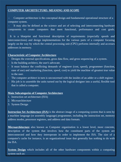 Computer Architecture Pdf Computer Architecture Central Processing Unit