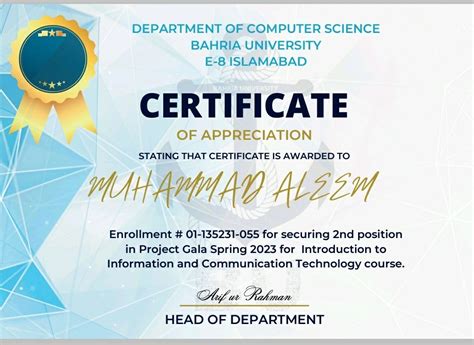 Muhammad Aleem On Linkedin Got 2nd Position With Malik Huzaifa Awais In Project Gala 2023