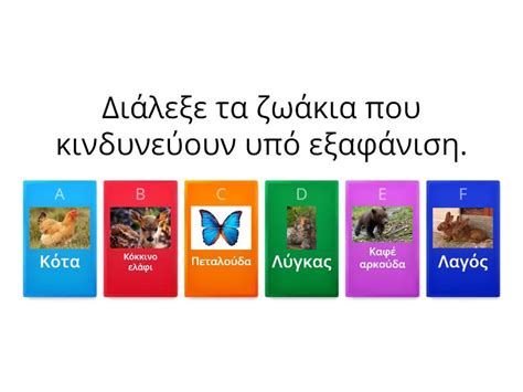 ζώα υπό εξαφάνιση Quiz