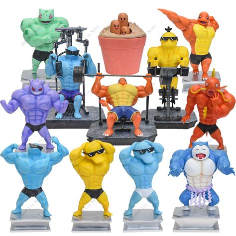 Pokemon Muscle Weightlifting Charmander Bulbasaur Squirtle Magikarp