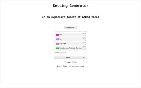 Setting Generator