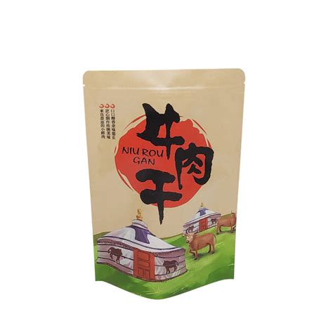 牛肉干包装袋子内蒙古风干牛猪肉脯干自立自封加厚开窗牛皮纸袋 虎窝淘