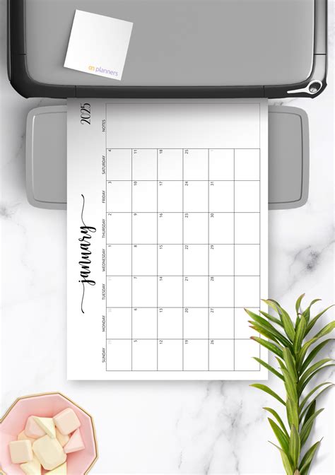 Download Printable Monthly Calendar With Notes Pdf