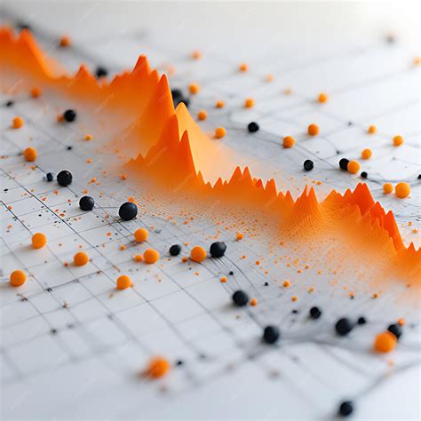 A 3d Rendering Of A Graph With Orange Representing Nodes Connected By