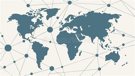 World Map With Connected Network Dots Vector Design Generative Ai Stock