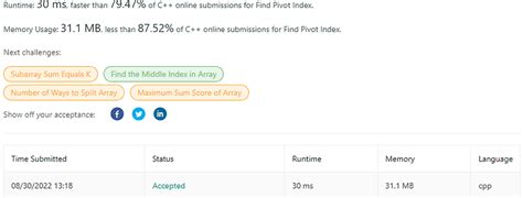 Leetcode Find Pivot Index